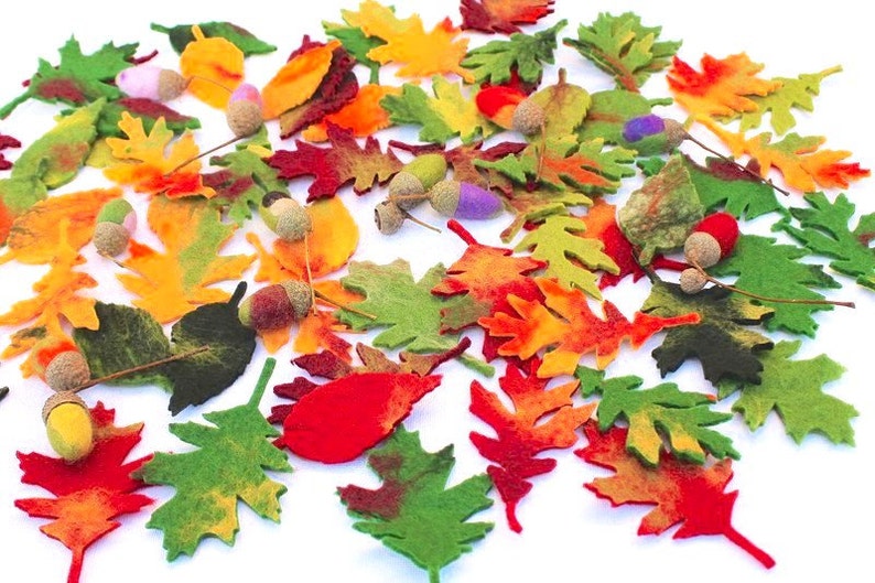 10 Pieces Large Felted Leaves Colorful to Tinker and Decorate | Etsy