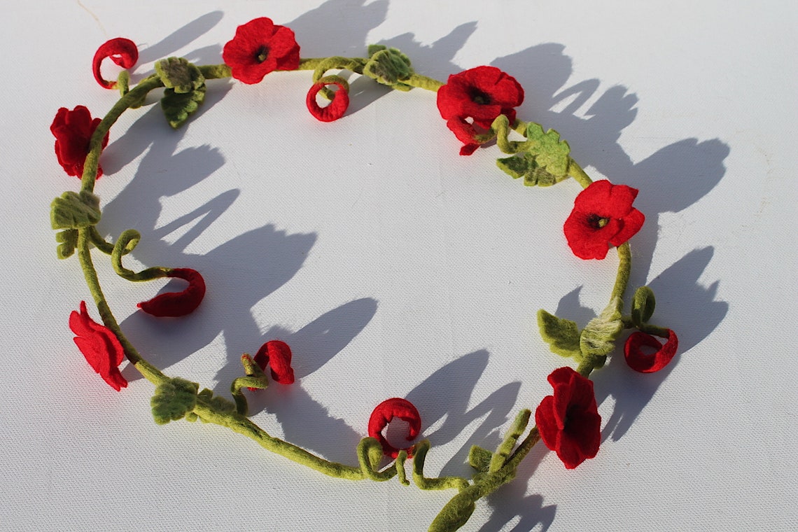 Glamorous Tender Little Red Poppy Garland. A Decoration for - Etsy