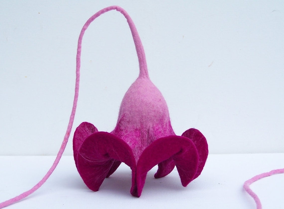 Felted Flower Magenta and Pink Flower Felt Felted - Etsy