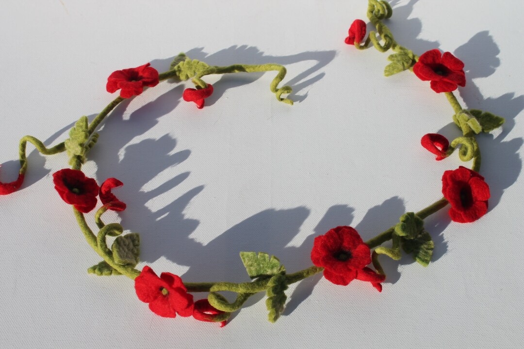 Glamorous Tender Little Red Poppy Garland. A Decoration for the ...