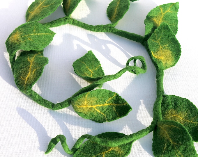 Leaf Garland. Felt Leaves and Berries. Felt Leaf. Felted Leaf Garland ...
