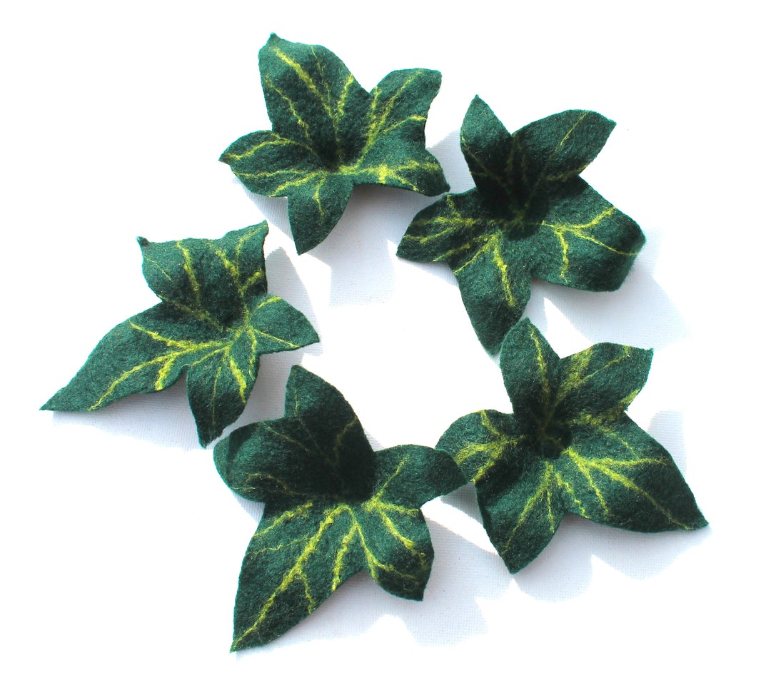 Ivy Leaves, Set of 5 Hand Felted Leaves of Ivy, as Autumn Decoration - Etsy