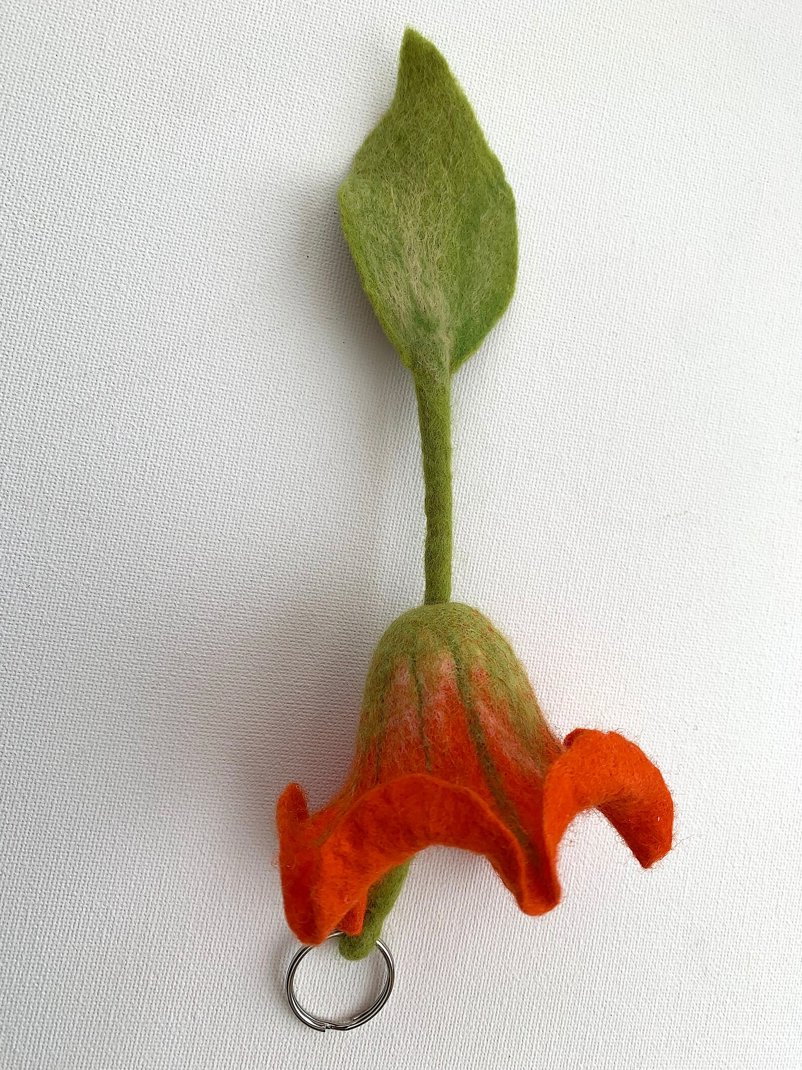 Key Fob Bag Charm With Flowe Felted by Hand - Etsy