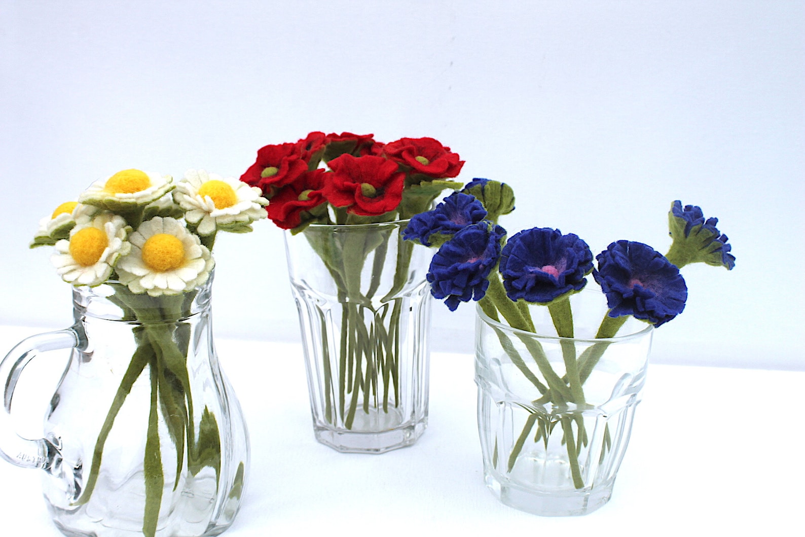 Magic Little Felted Poppy Flowers and Cornflowers, Felted by Hand, as a ...