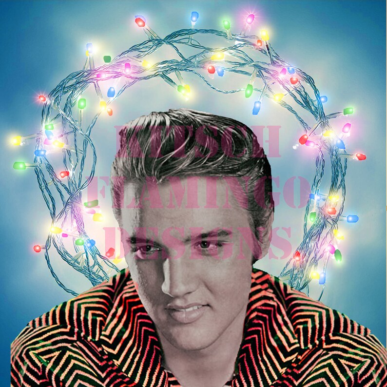 Elvis Presley 'halo Elvis ' Christmas Card Birthday - Etsy