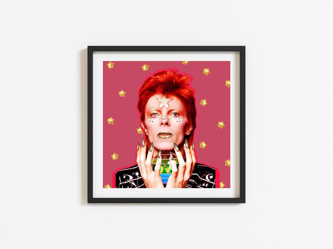 David Bowie Giclee Art Print 'david Bowie Gold' David Bowie Drag Queen ...