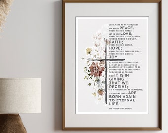 Prayer of St Francis of Assisi Religious Wall Art Giclee - Etsy