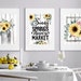 Rustic Farmhouse Kitchen Wall Art Print Sunflower Eucalyptus Faux Wood ...