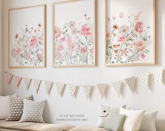 Wildflower Flowered Wall Decor Wood Nursery Letters Boho Name Sign ...