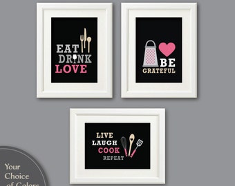 Eat drink love art | Etsy