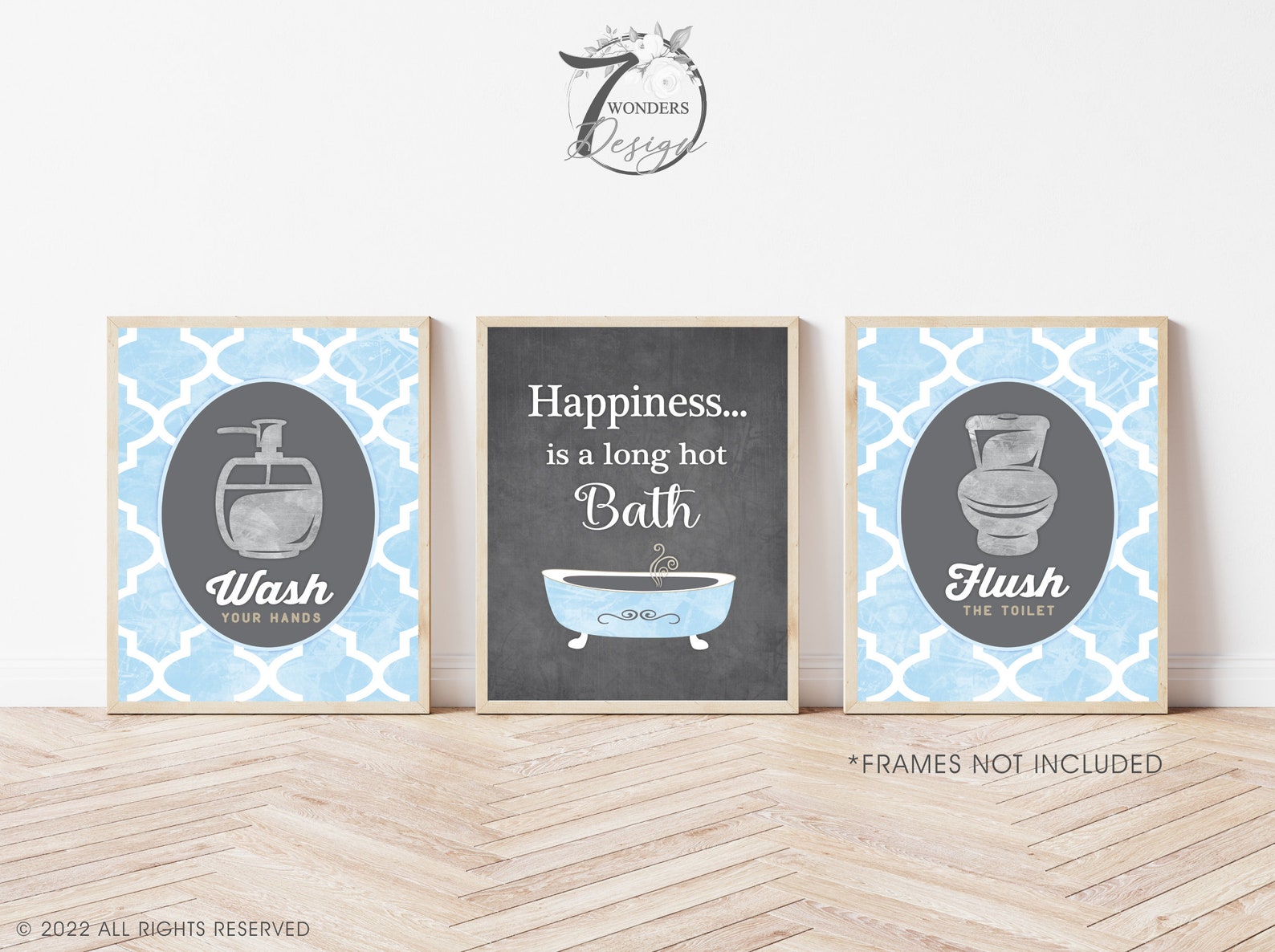 Modern Bathroom Art Prints Happiness is a Long Hot Bath - Etsy
