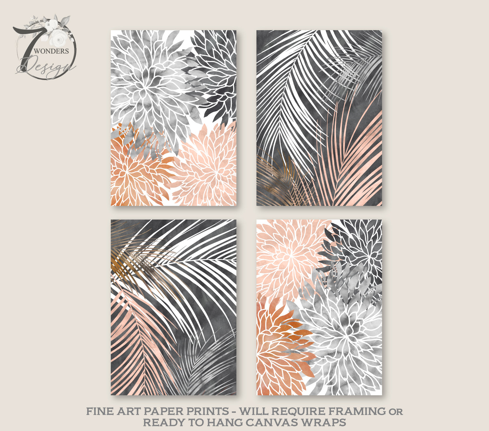 Peach And Gray Bedroom