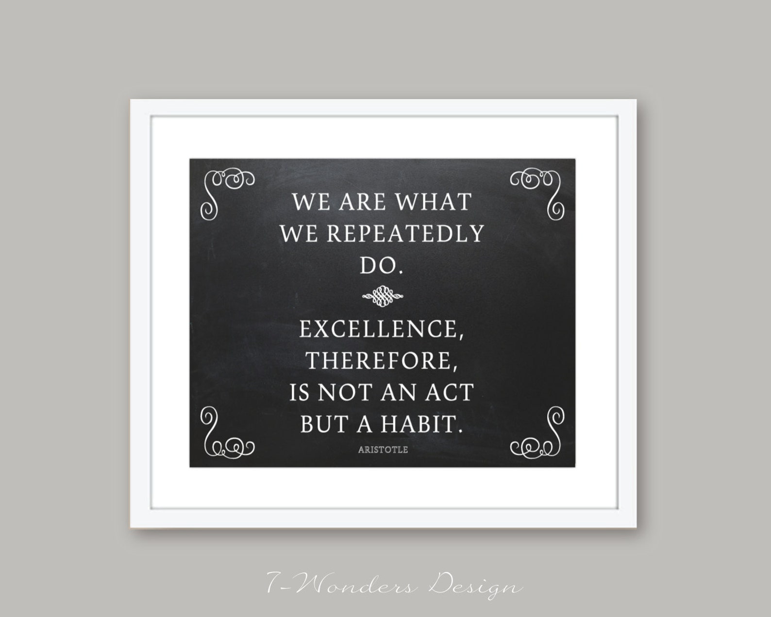 Aristotle Quote excellence is a Habit | Etsy