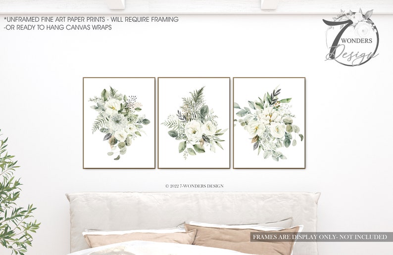 Botanical Plant Art Prints Farmhouse Eucalyptus Watercolor Flowers ...