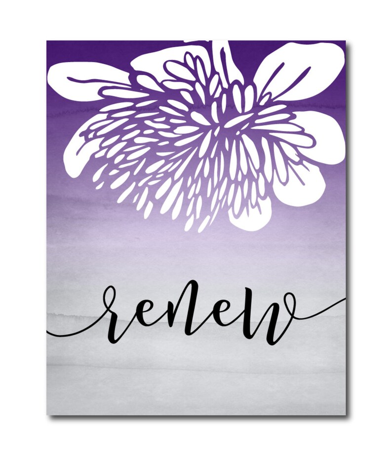 Bathroom Wall Art Relax Renew Refresh Abstract Floral Art - Etsy