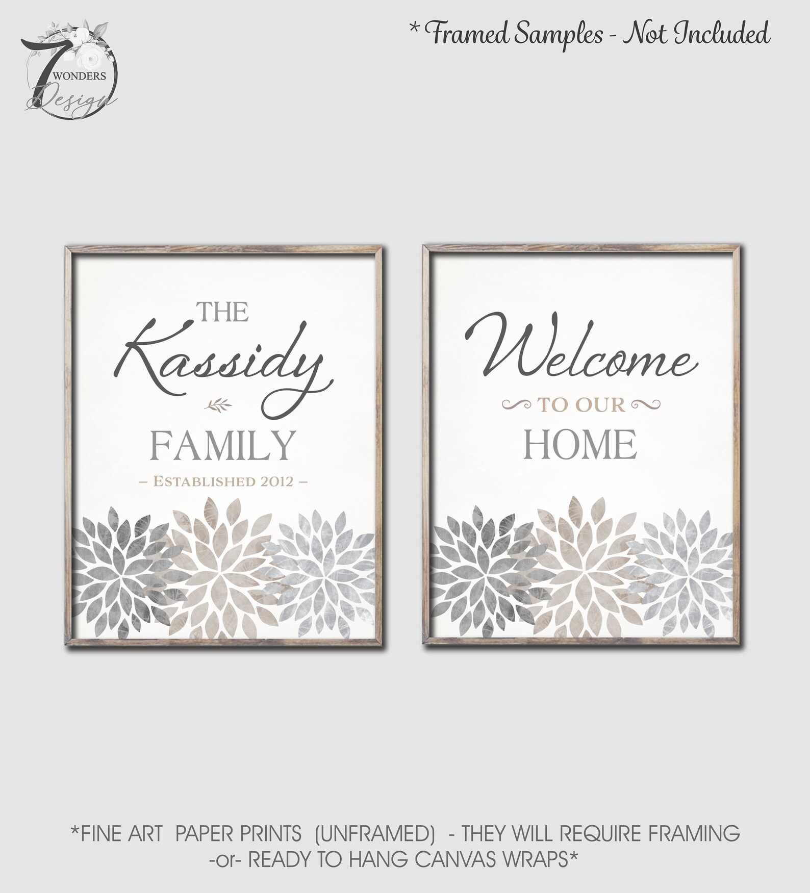 Neutral Welcome to Our Home Custom Family Personalized Name - Etsy