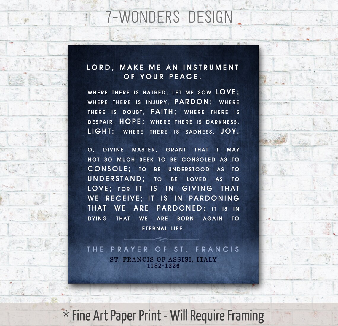 Prayer of St. Francis Art Print Instrument of Peace | Etsy