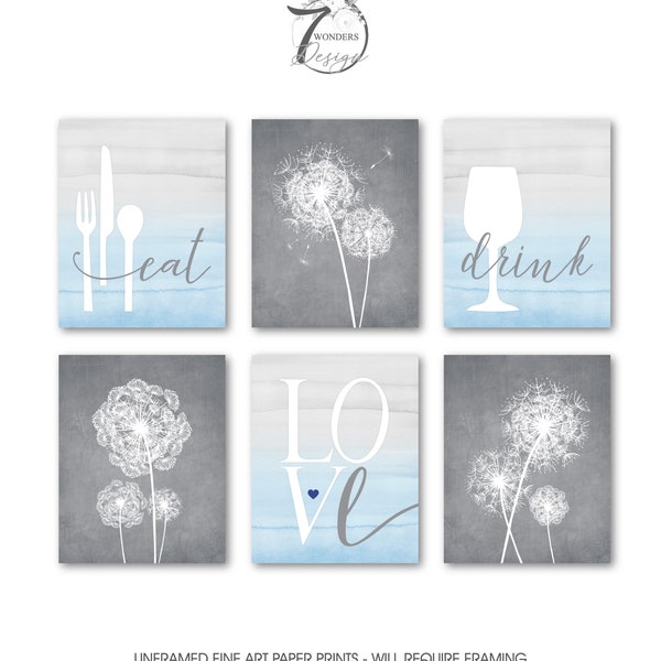 Blue Kitchen Art - Etsy