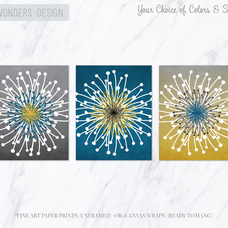 Teal Yellow Gray - Etsy