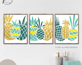 Relax Soak Unwind, Pineapple Theme Bathroom Art, Faux Gold Bathroom ...