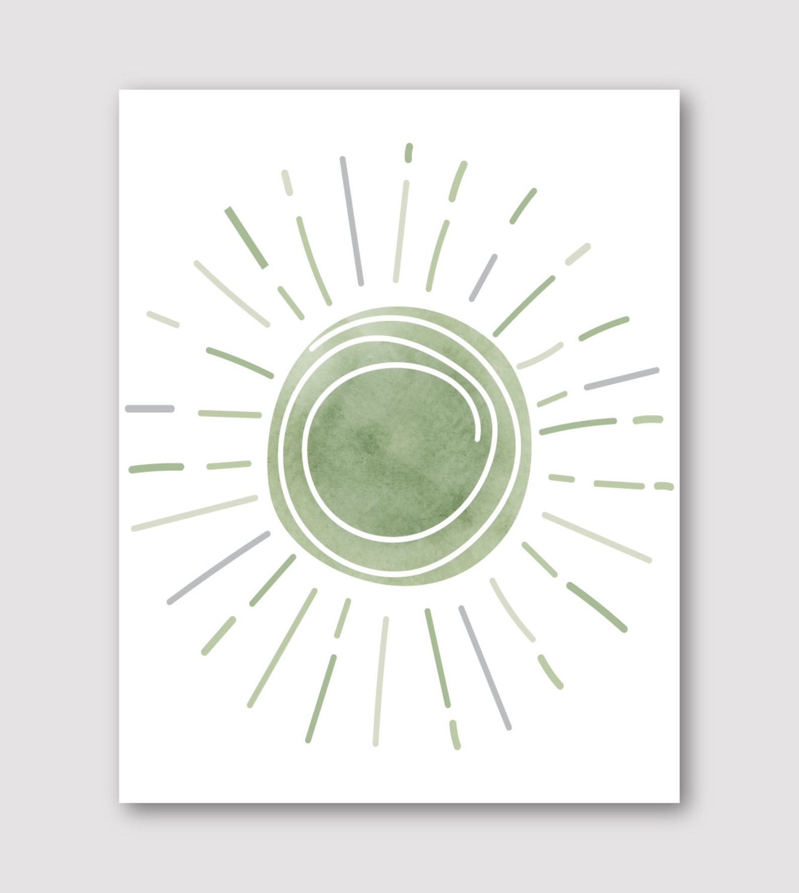 Boys Boho Nursery Green Gray Rainbow Prints You Are My Sunshine Wall ...