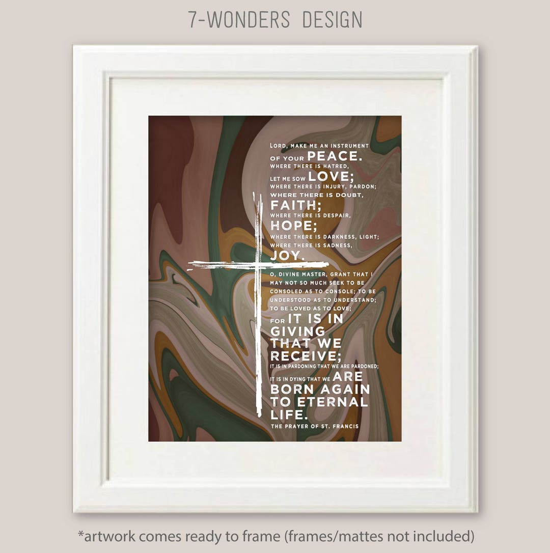 Prayer of St Francis, Instrument of Peace, One of a Kind, Scripture Art ...