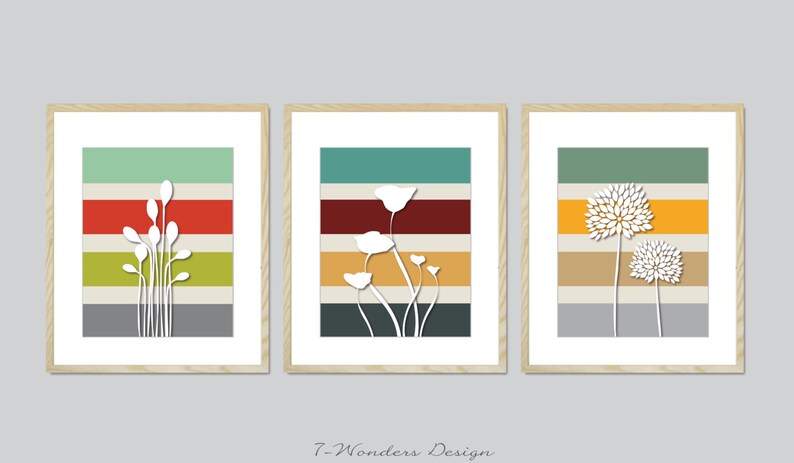 Modern Flower Digital Fine Art Prints Poppy Bursts Reeds | Etsy