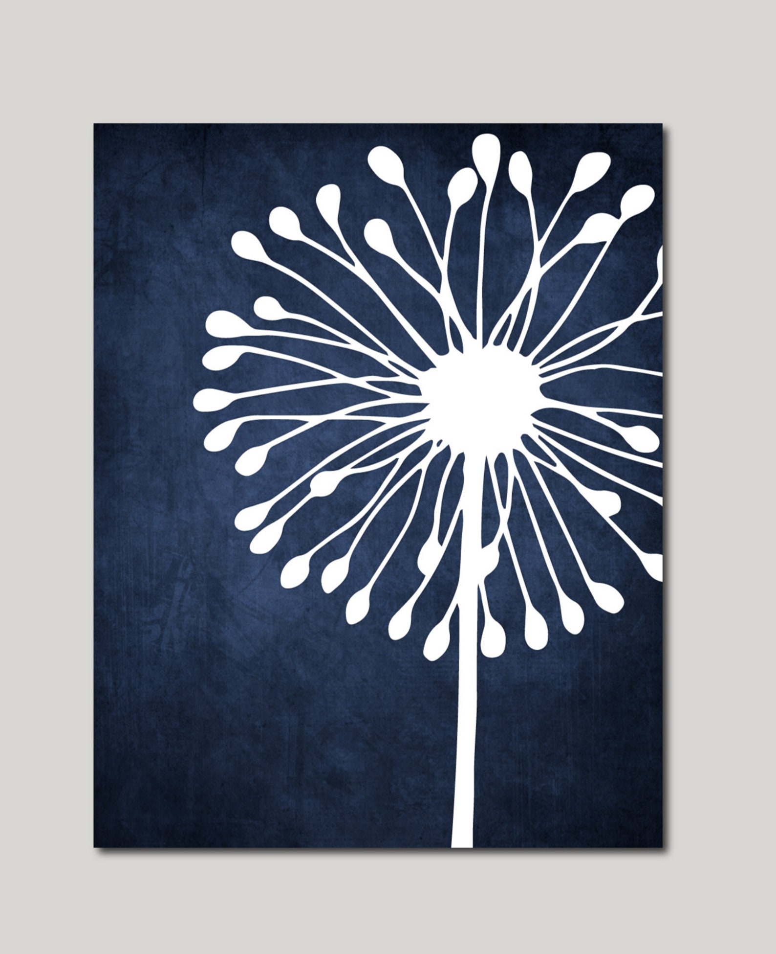 Abstract Floral Dandelion Art Prints Navy Burgundy Charcoal - Etsy