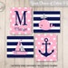 Girls Cute Nautical Navy Pink Nursery Bedroom Art Set, Personalized ...