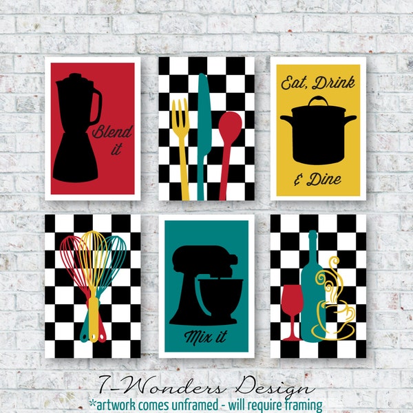 Black and White Checkered Kitchen Decor - Etsy