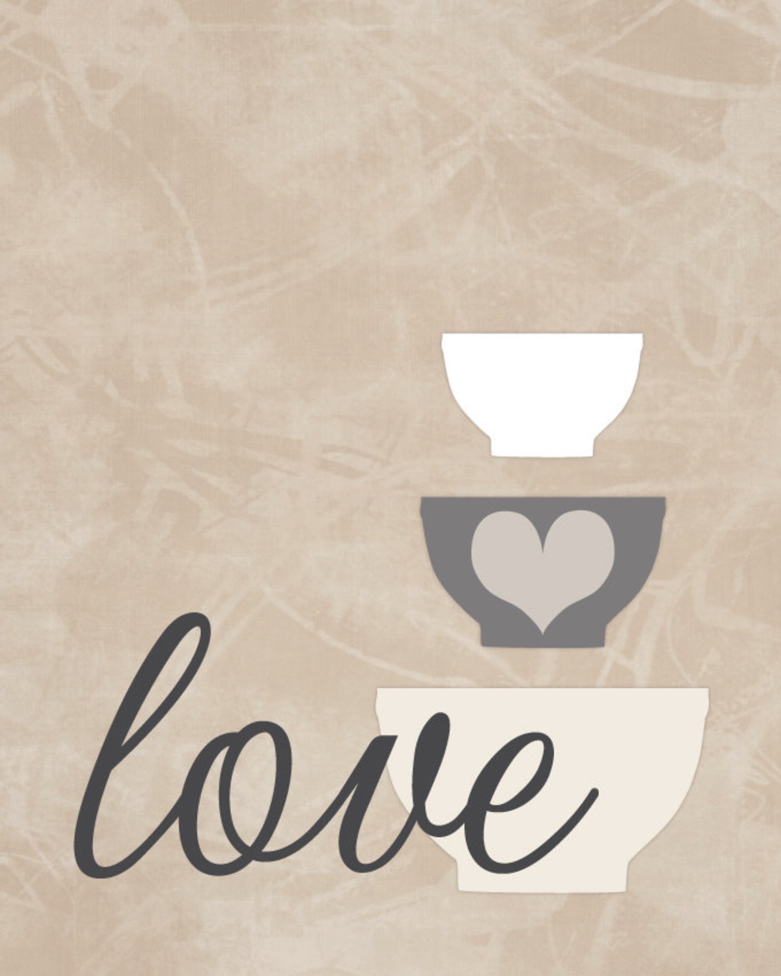 Kitchen Wall Art Print Set Eat Drink Love Neutral Colors - Etsy