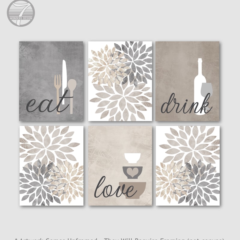 Kitchen Art Set - Etsy