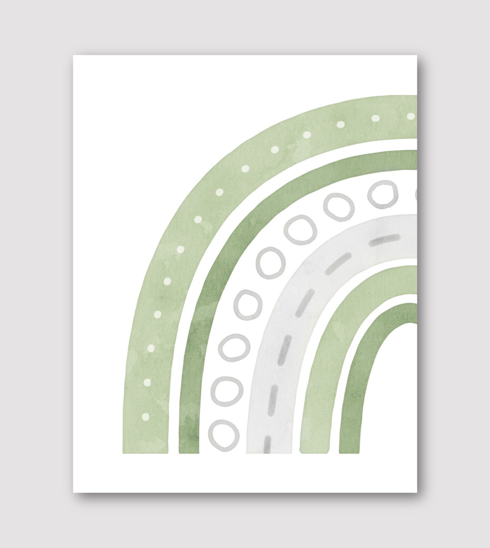 Boys Boho Nursery Green Gray Rainbow Prints You Are My Sunshine Wall ...