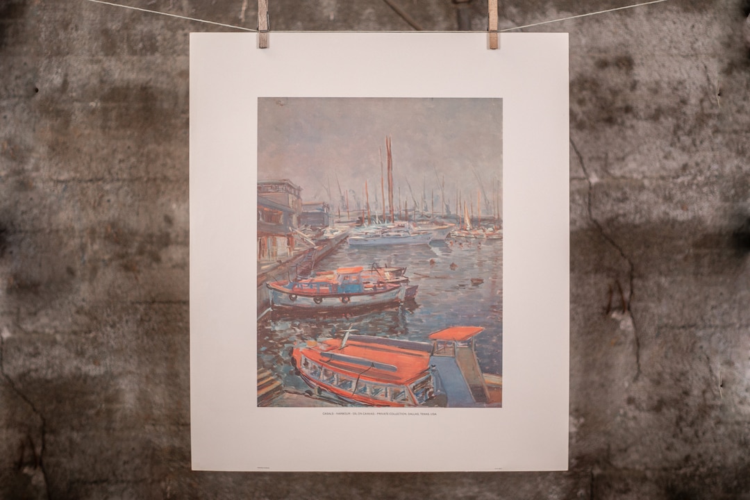 Vintage Casals' Harbour Lithograph: Spanish Fine Art Print - Etsy