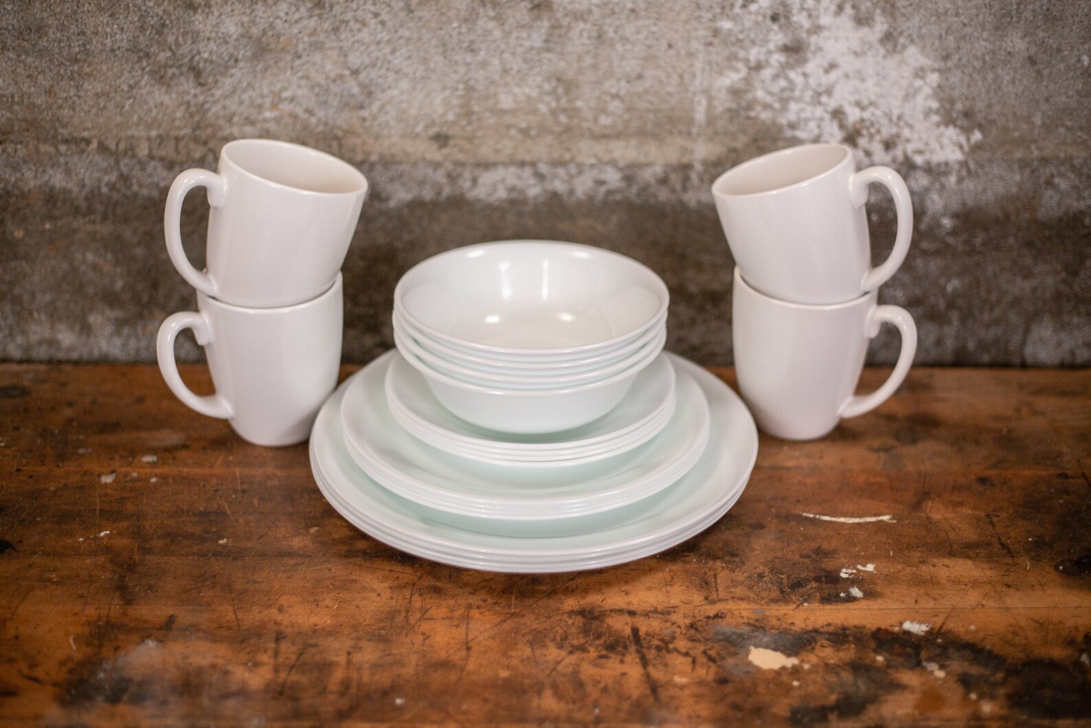 Vintage Corelle Winter Frost White 20-piece Dinnerware Set - Etsy