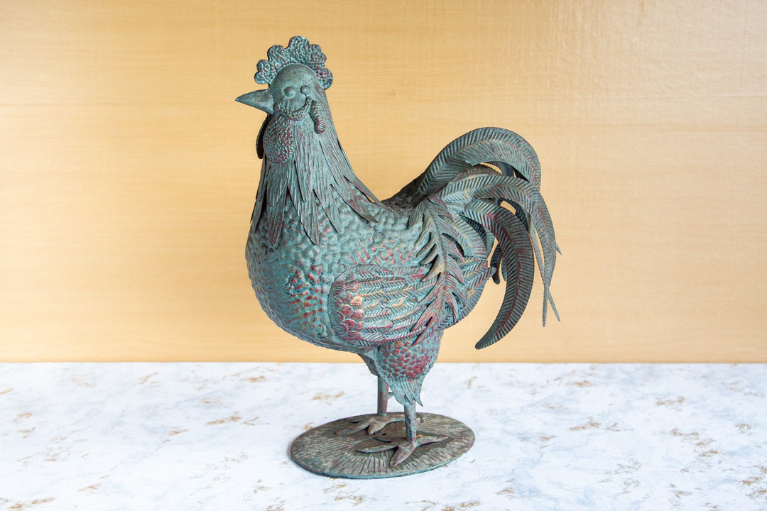 Vintage Life Sized Tin Rooster Yard Art Indoor or Outdoor Sculpture - Etsy