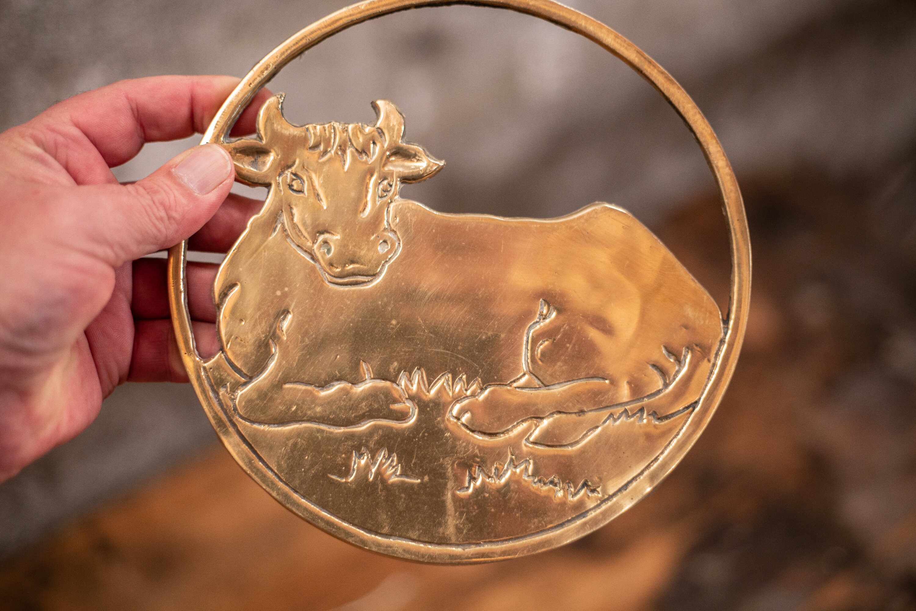 Vintage Cow Trivet Vintage Brass Trivet Farmhouse Decor | Etsy