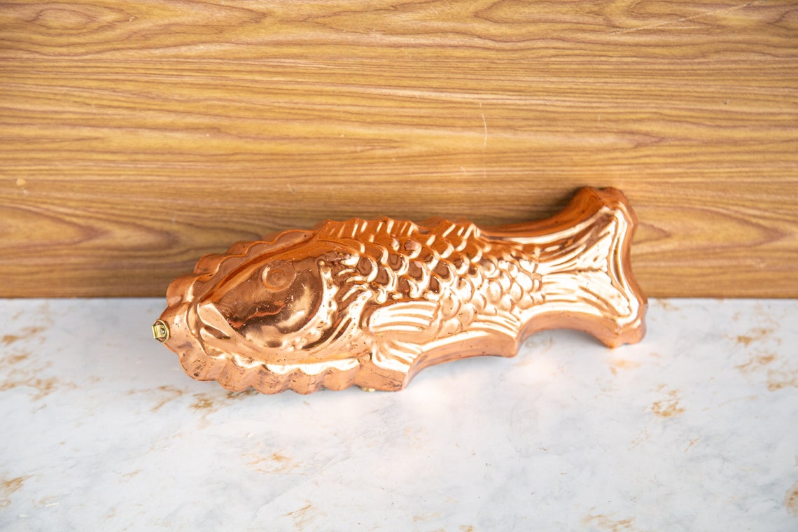 Midcentury Copper Fish Jello Mold Food Pate Mold Tin Lined | Etsy