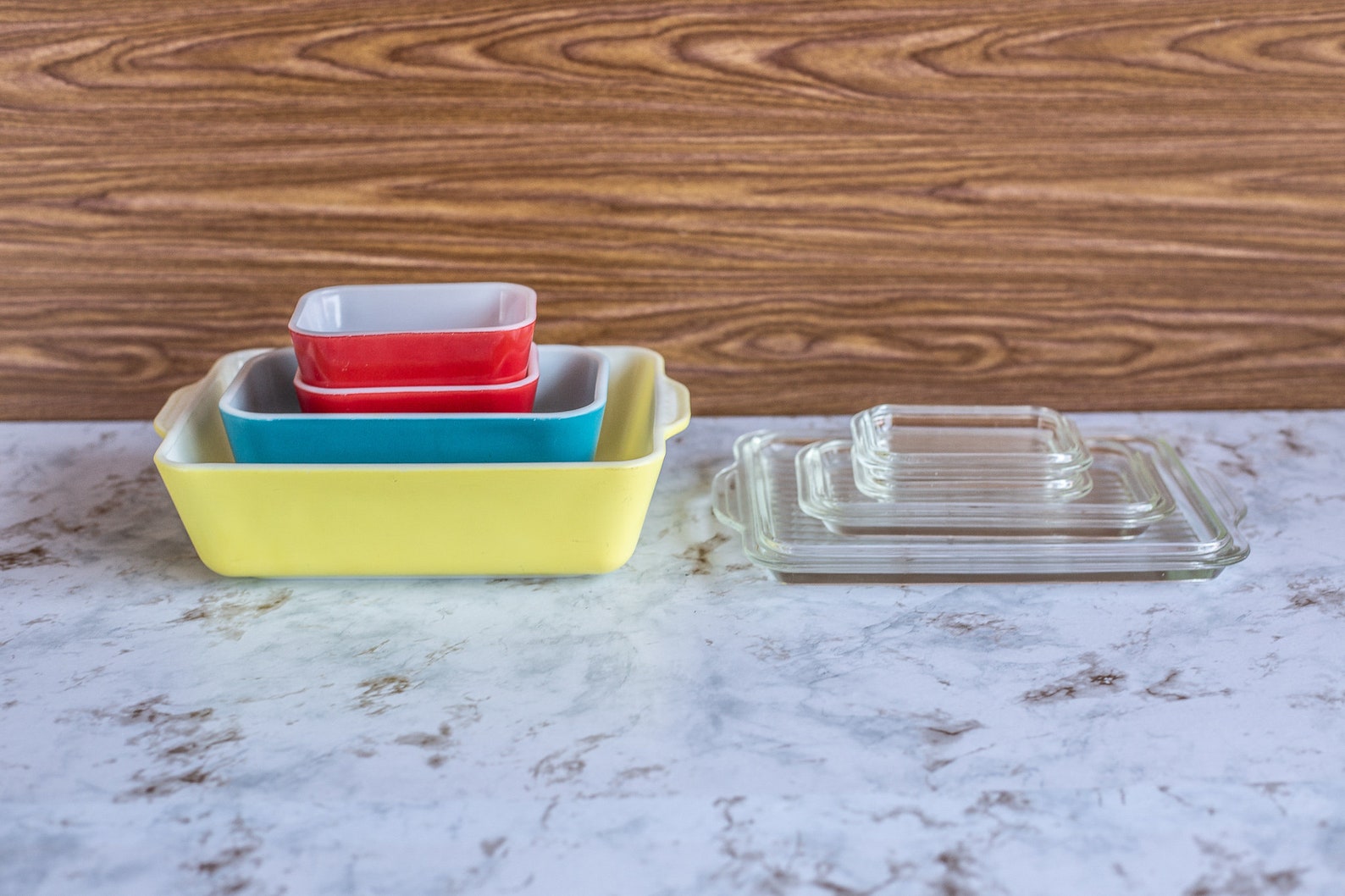 Vintage Pyrex Primary Colors Refrigerator Dish Set - Etsy