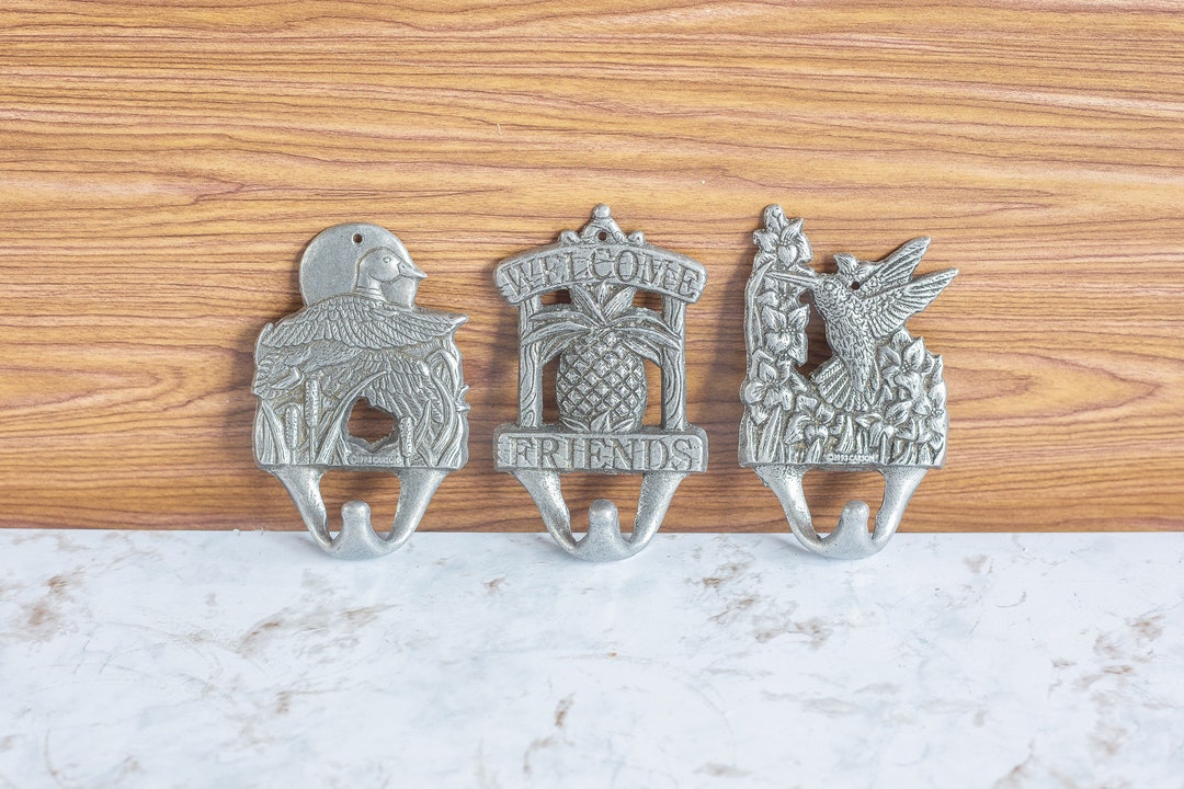 Vintage Set of Three Carson Pewter Decorative Wall Hooks - Etsy