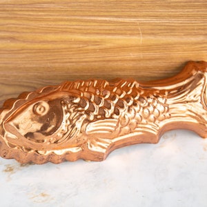 Midcentury Copper Fish Jello Mold, Food Pate Mold, Tin Lined Food Shape ...