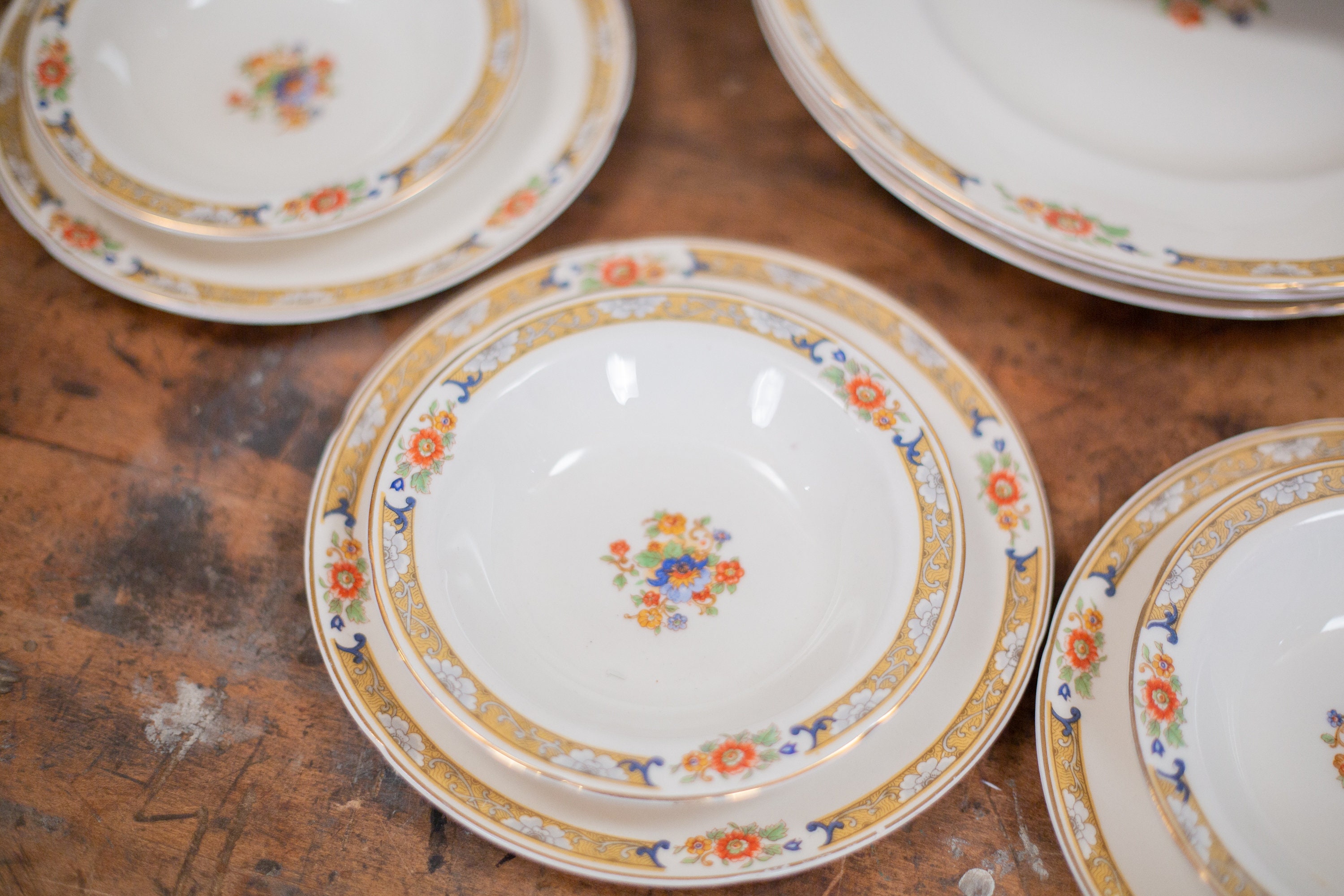 Vintage Grindley Sheraton Ivory China Dinnerware Set: 20-piece Floral ...