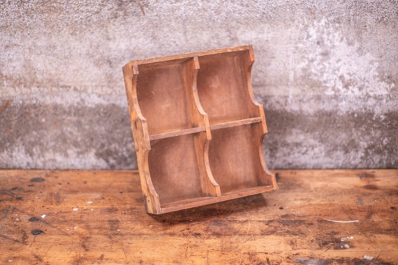 Vintage Small Divided Wood Crate Craft Storage Desktop Home | Etsy