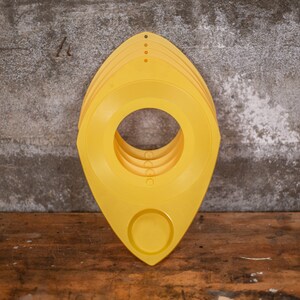 Vintage Yellow Plastic Paper Plate Holder Set: Picnic Camping Supplies ...