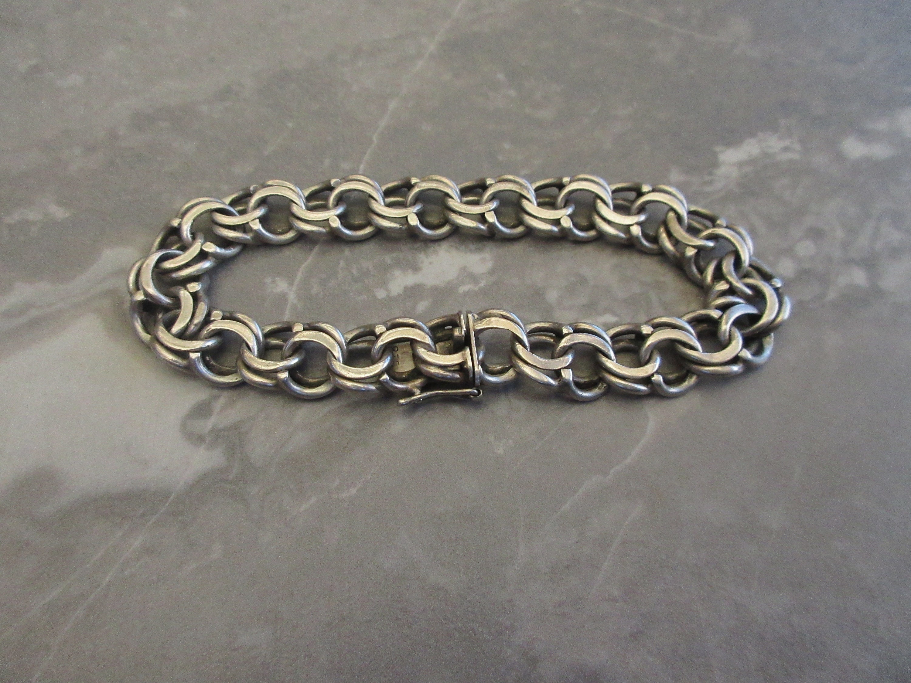 Vintage Sweden 830 Silver Double Chain Bismark Link Bracelet | Etsy