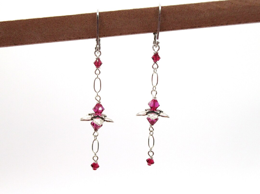 Swarovski Ruby Fuschia Bead TierraCast Star Jasmine Beadcap Long and ...