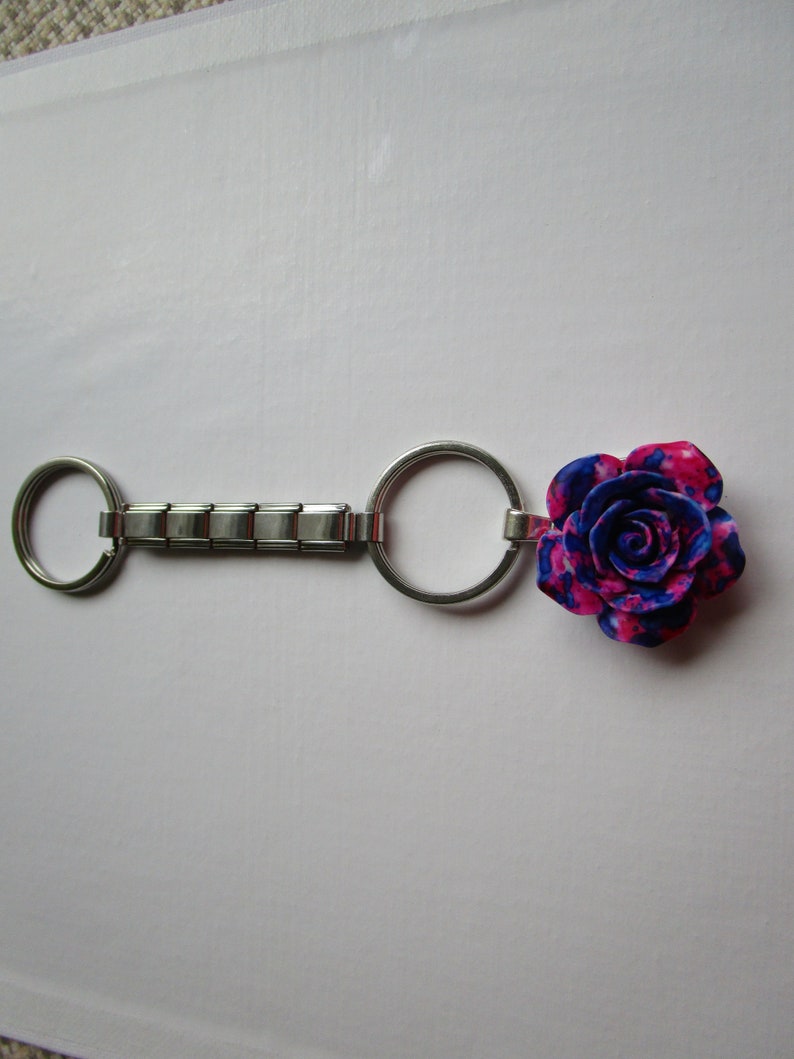 Carved Rose Flower Style Silver Tone Charm Key Chain Flower - Etsy Canada