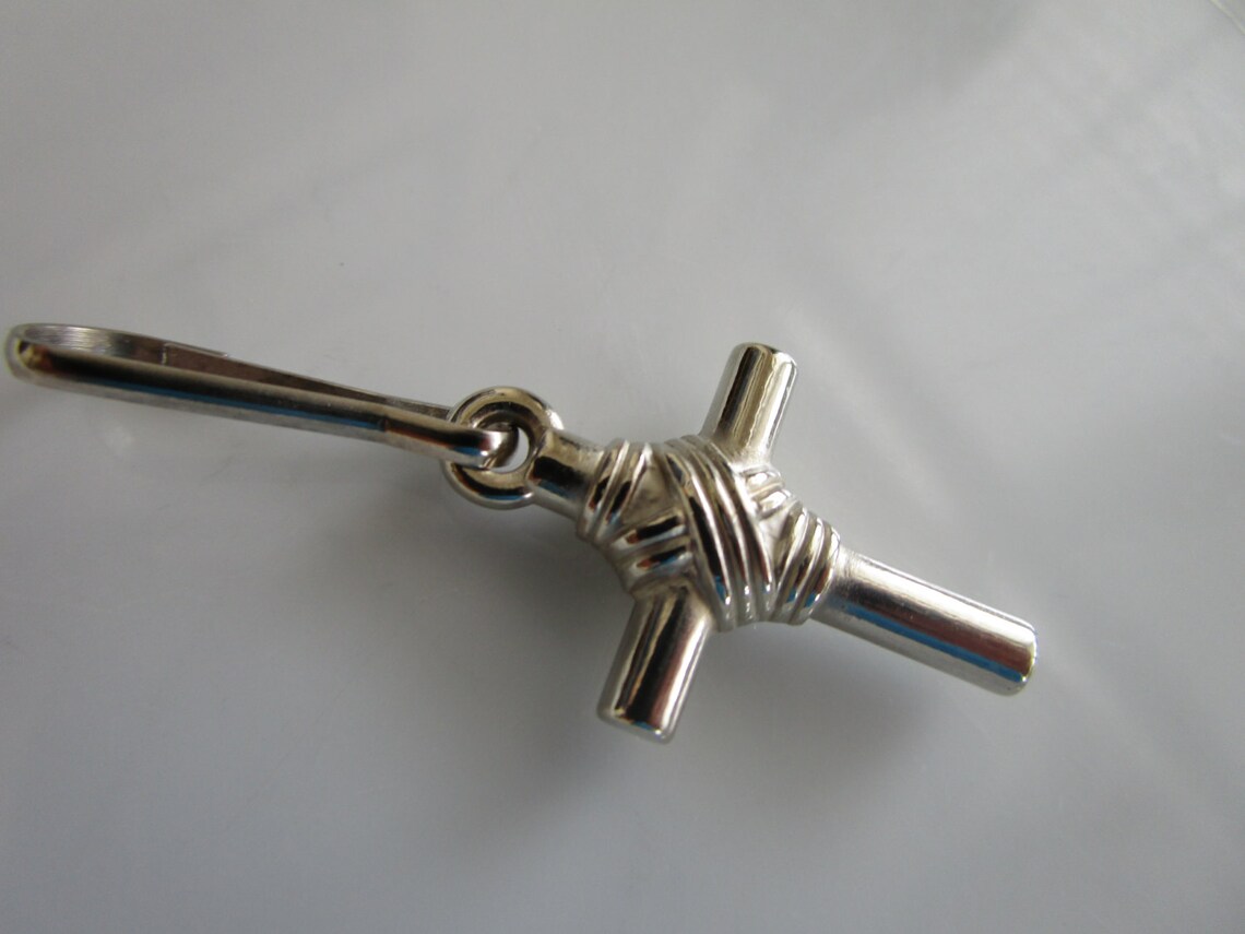 Silver Tone Carved Cross Charm for Zipper Pull on Jackets and Purses ...
