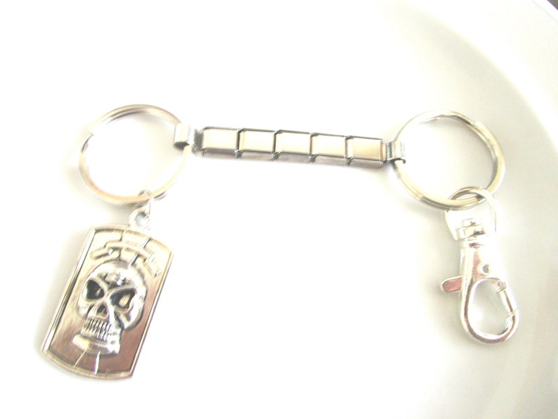 Biker Style Silver Tone Skull Skeleton Charm Key Chain - Etsy Canada