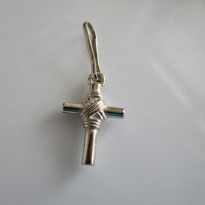 Silver Tone Carved Cross Charm for Zipper Pull on Jackets and Purses ...